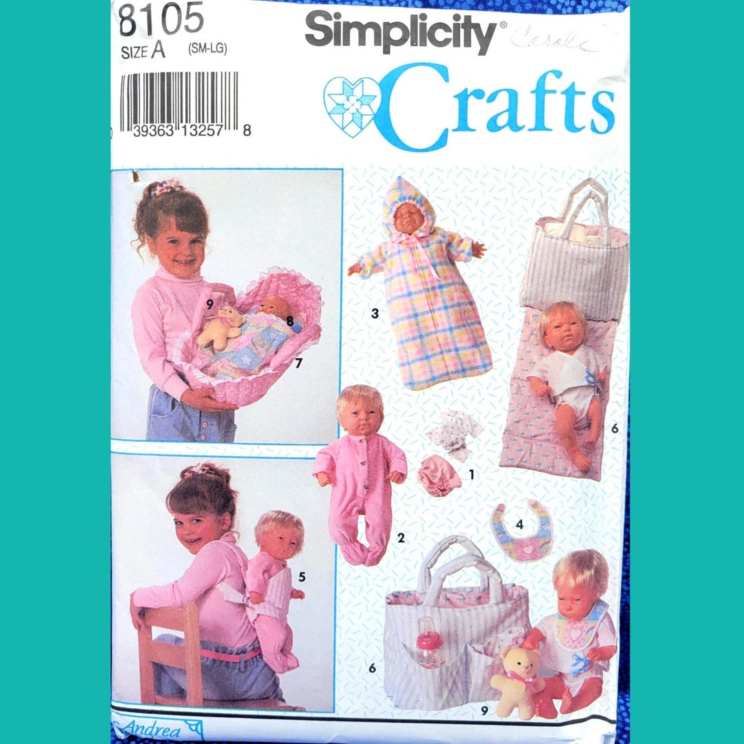 Simplicity Sewing Pattern 8105 for Baby Doll Accessories - Shirt ...
