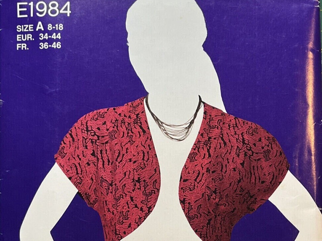 Shrug/bolero Jacket Simplicity Sew Simple Sewing Pattern E1984 Size 8 ...