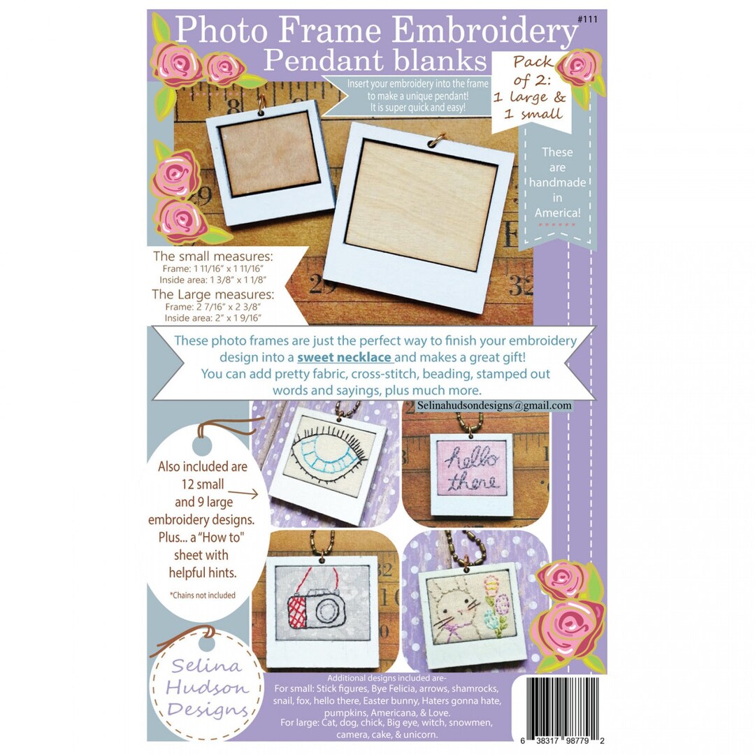 Photo Frames Embroidery Pendant Blanks 2-pack for Embroidery, Cross ...