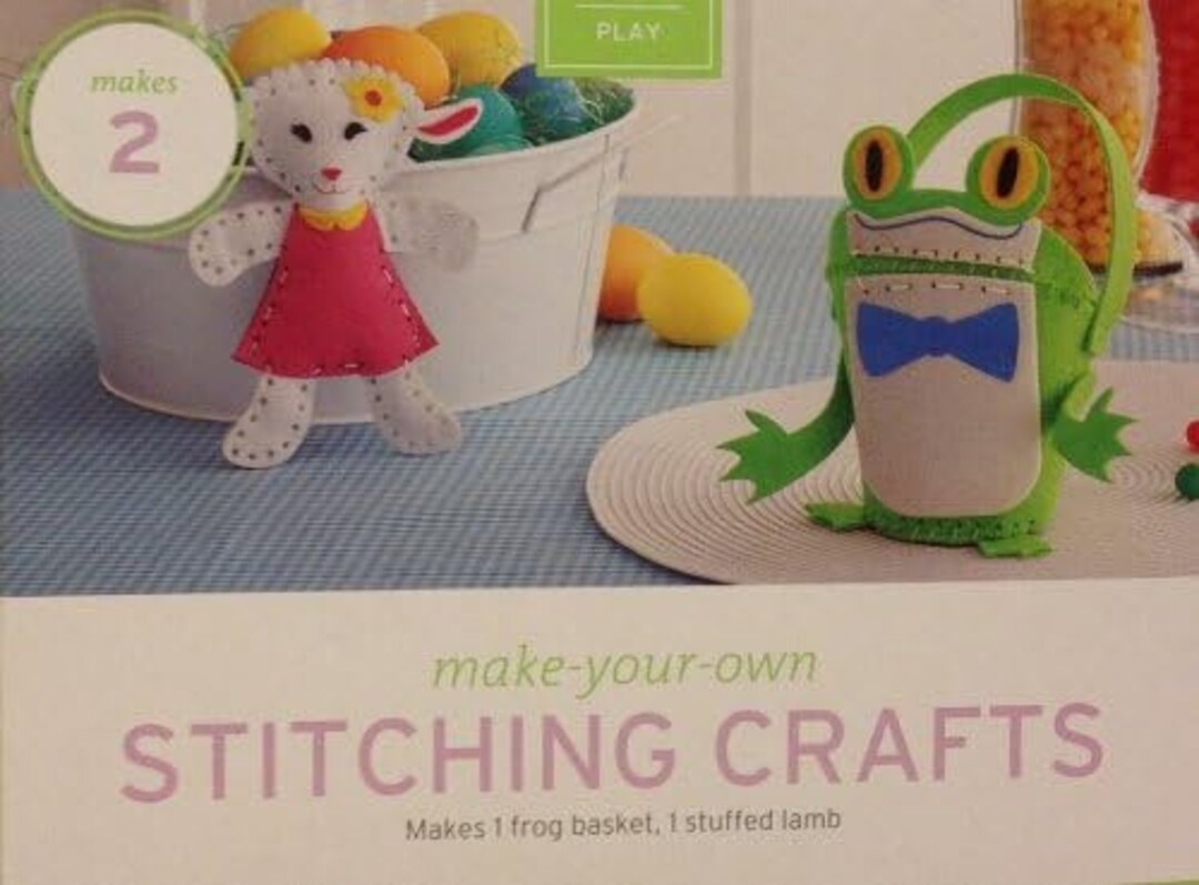 Kids Craft Kit: Make Your Own Frog Basket and Stuffed Lamb Ages 6 and ...