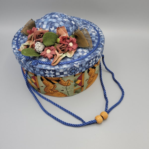 Vintage Round Sewing Box - Etsy