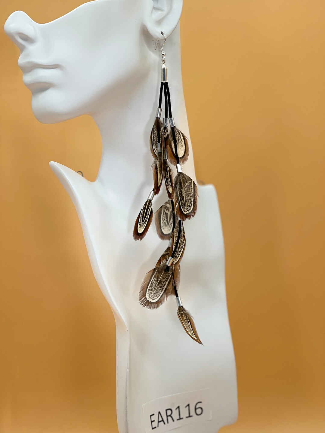 Handmade Earring Almond Ringneck Natural - Etsy