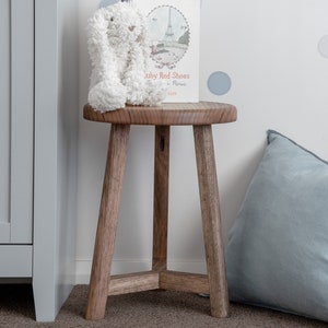 Rustic Round Stool Modern Farmhouse Wooden Three-legged Stool - Etsy