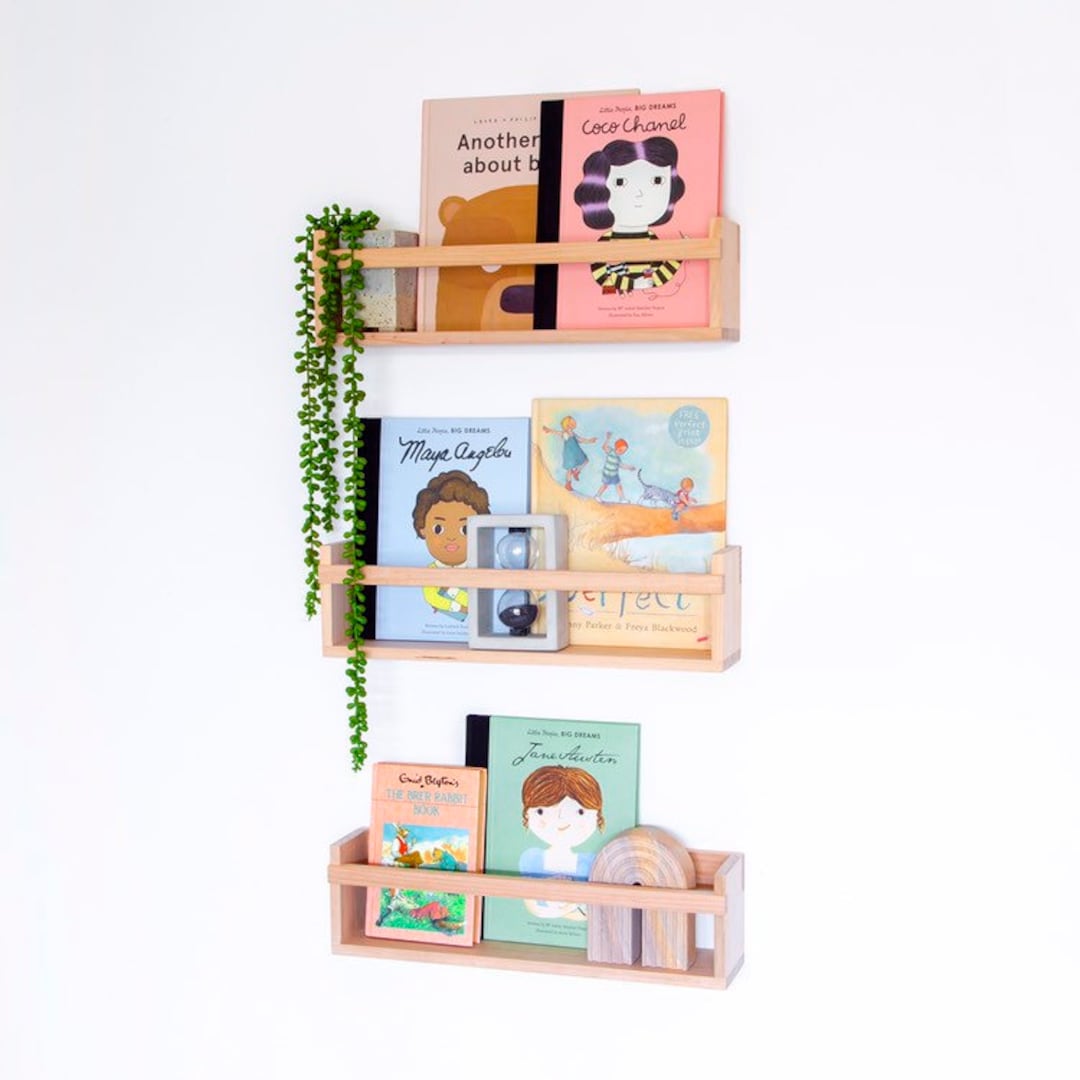 Small Shelf | Wooden Book Ledge | Timber Nursery Shelves | Spice Rack ...