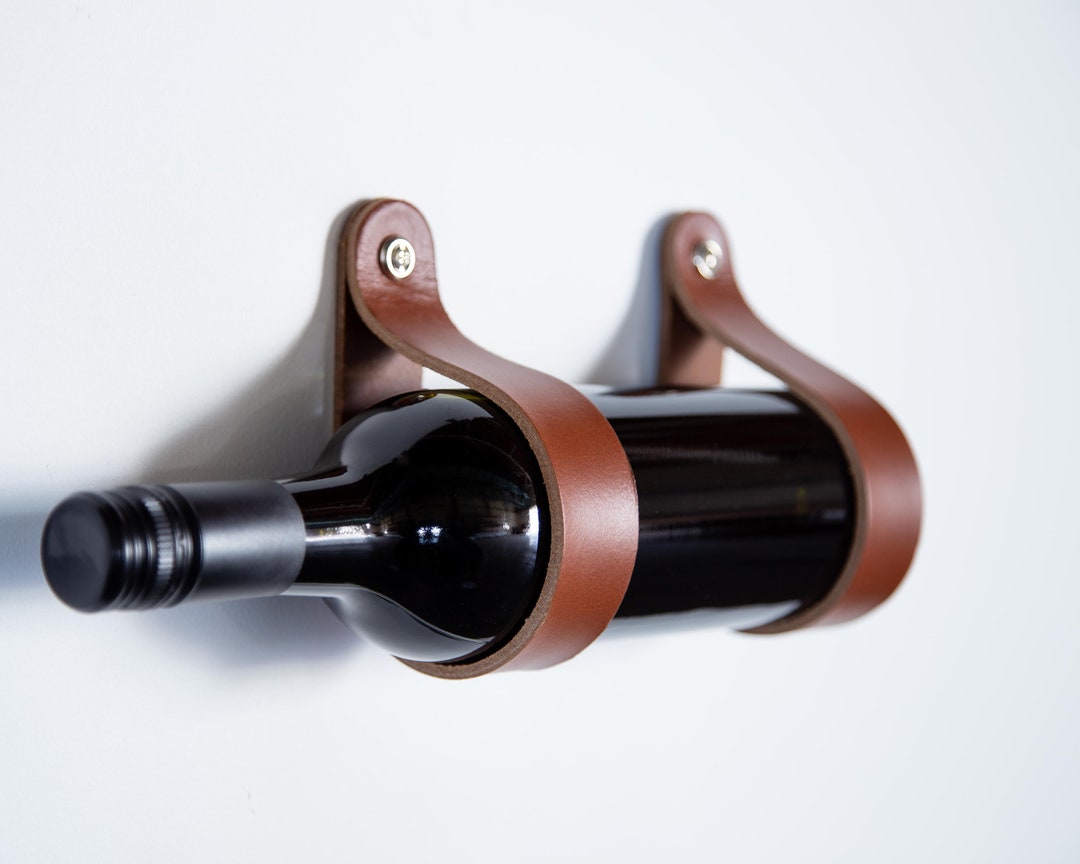 Leather Straps for Wine Bottle | Set of Two - Etsy