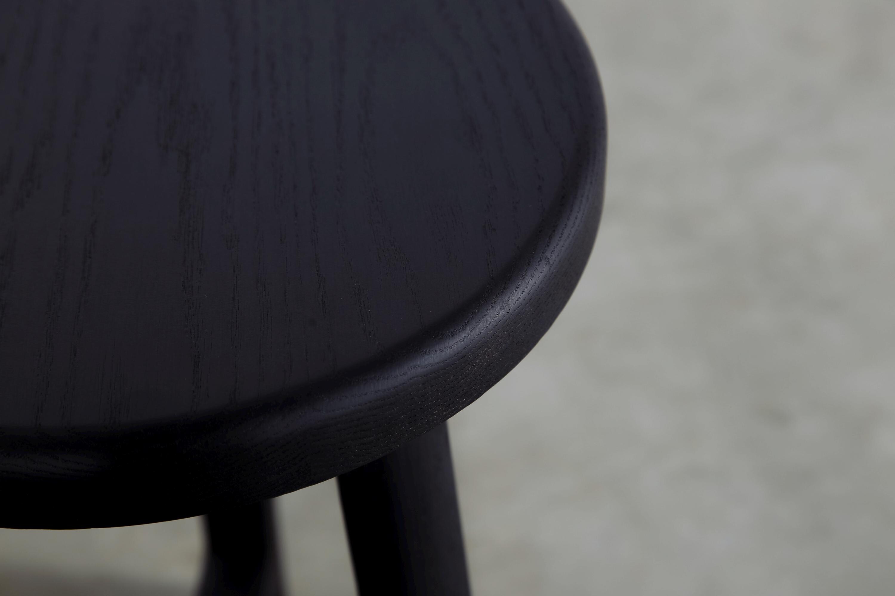Black Round Stool | Wooden Side Table - Etsy