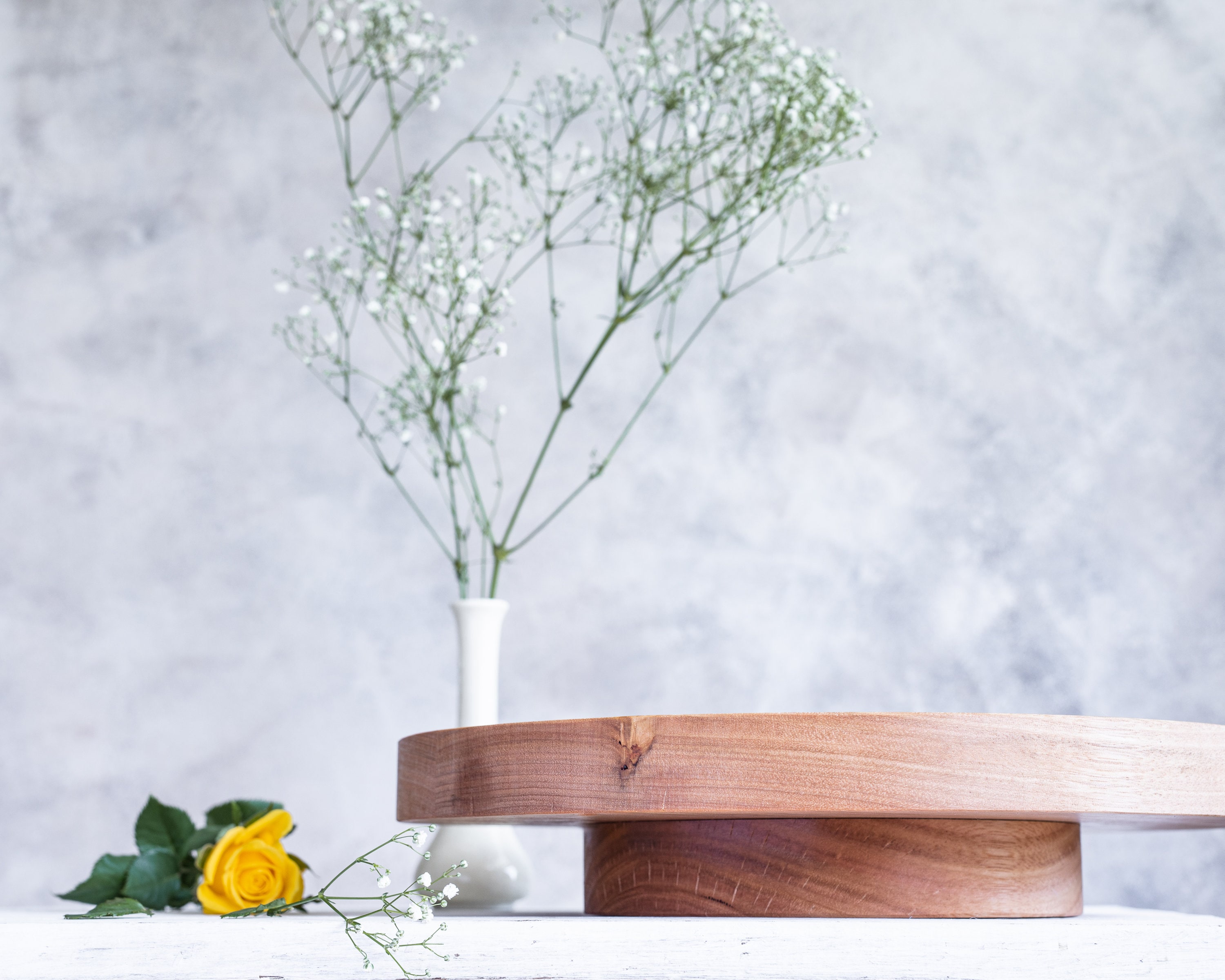 Cake Stand Wooden Cupcake Display Round Timber Pedestal | Etsy