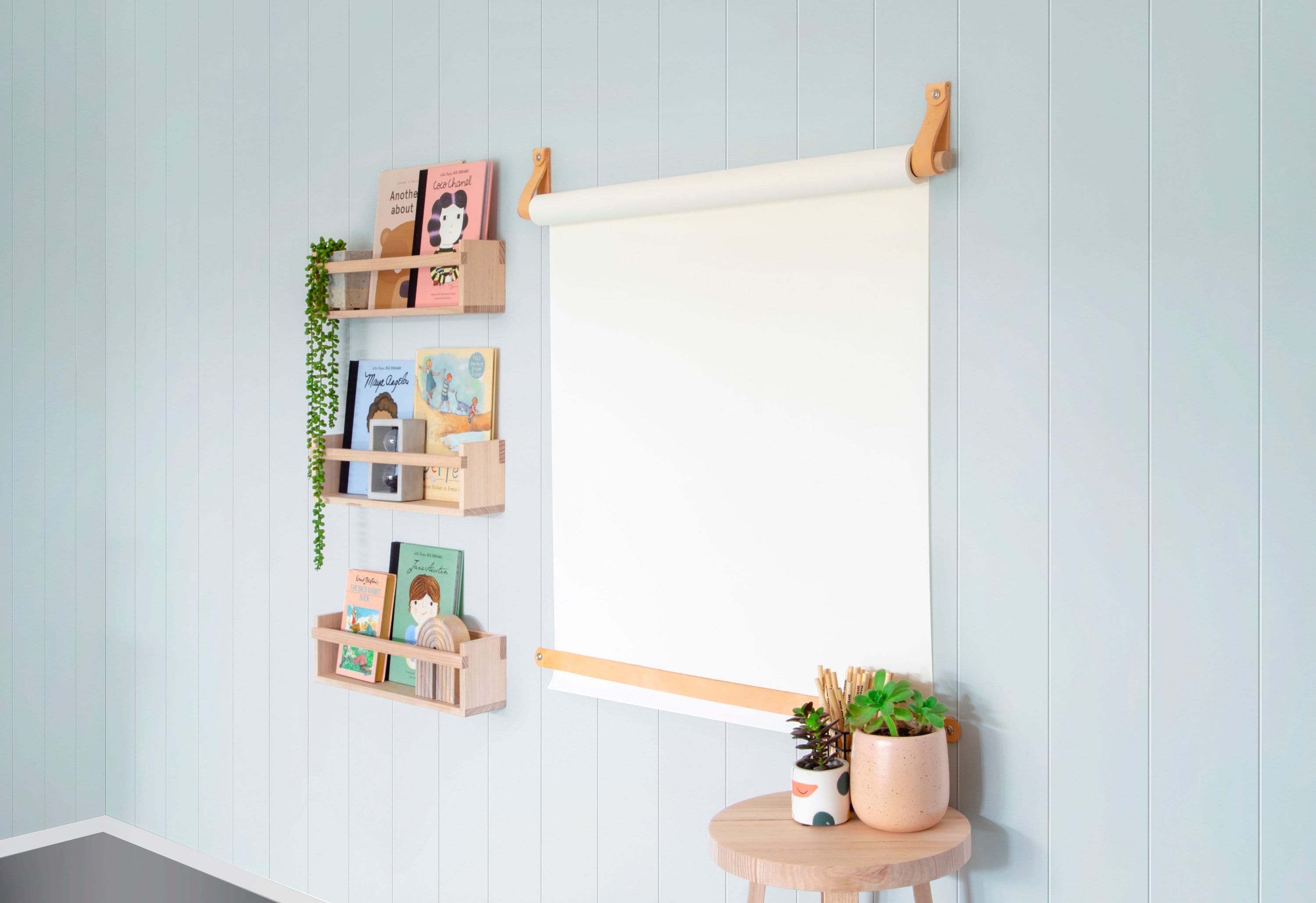 Wood & Leather Paper Roll Hanger: Café Menu Board - Etsy