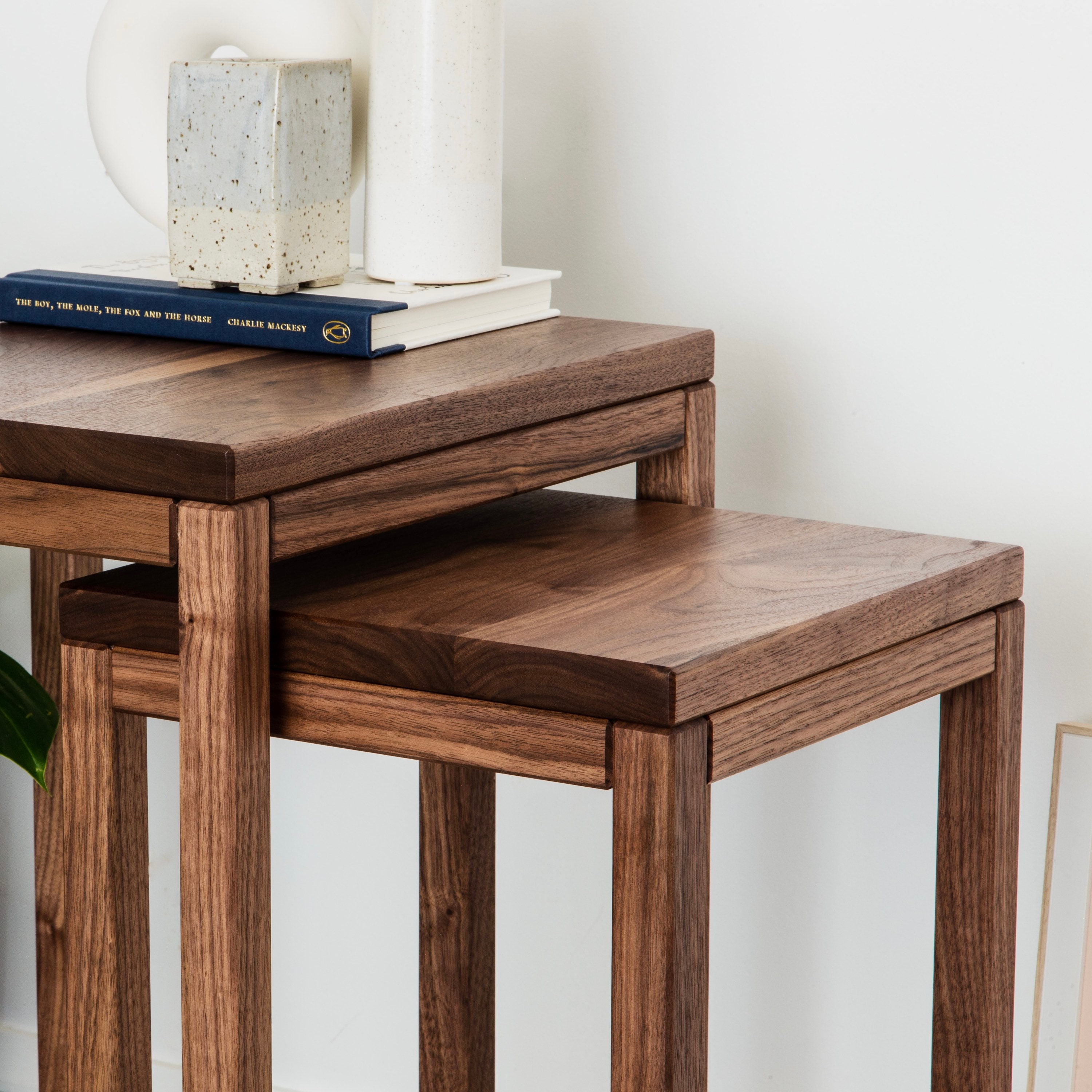 Square Nesting Tables in Walnut - Etsy Australia