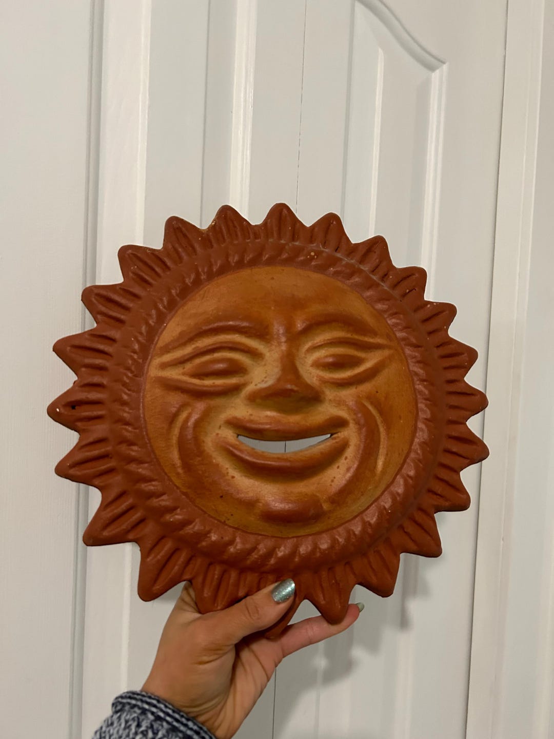 Vintage Terracotta Sun Face Made in Mexico - Etsy
