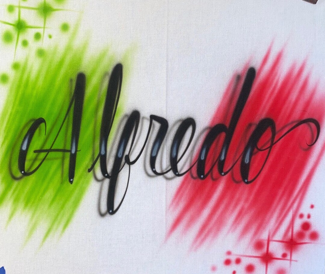 Alfredo Airbrush Name-airbrushed T-shirt Design Personalized Birthday ...