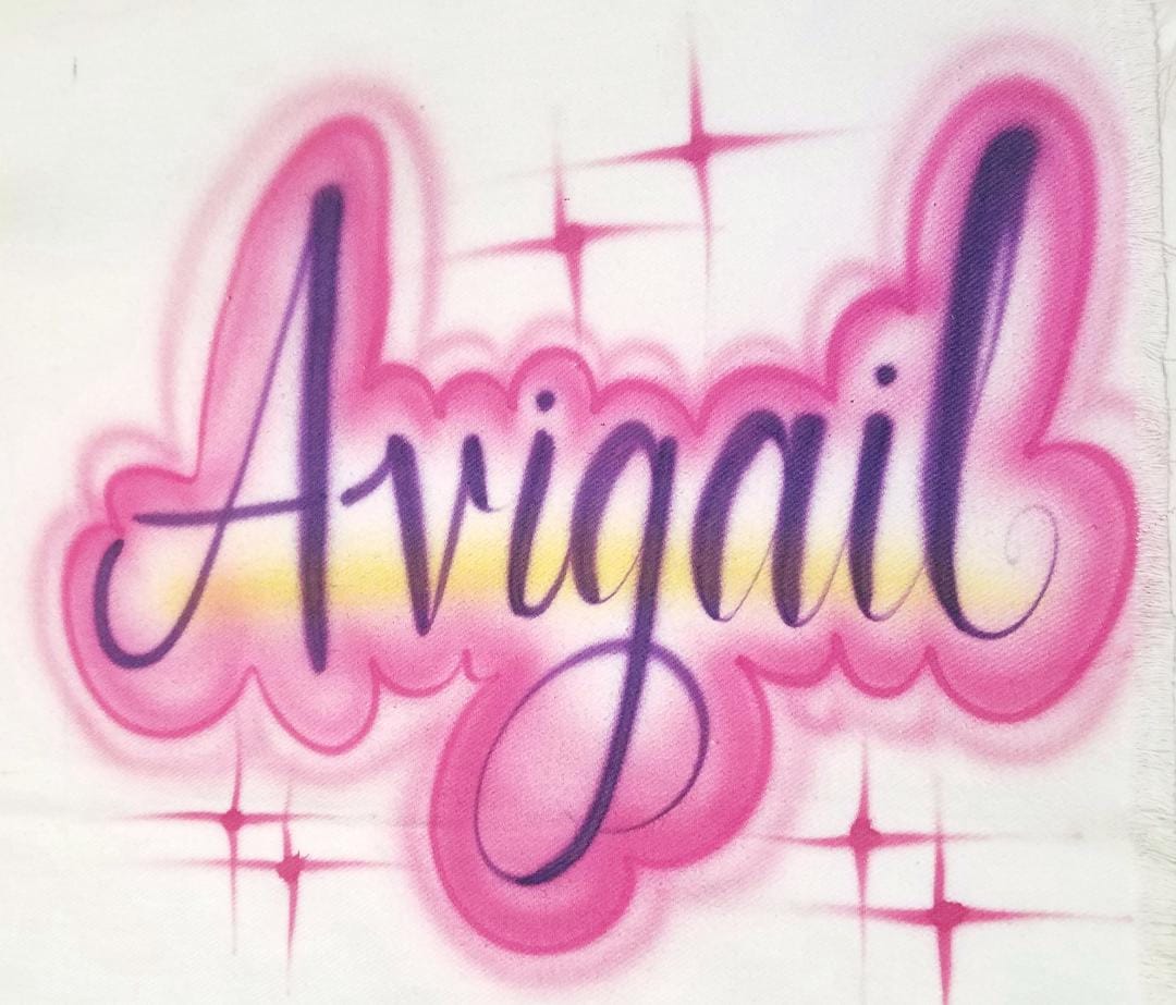 Avigail Airbrush Name-airbrushed T-shirt Design Personalized Birthday ...