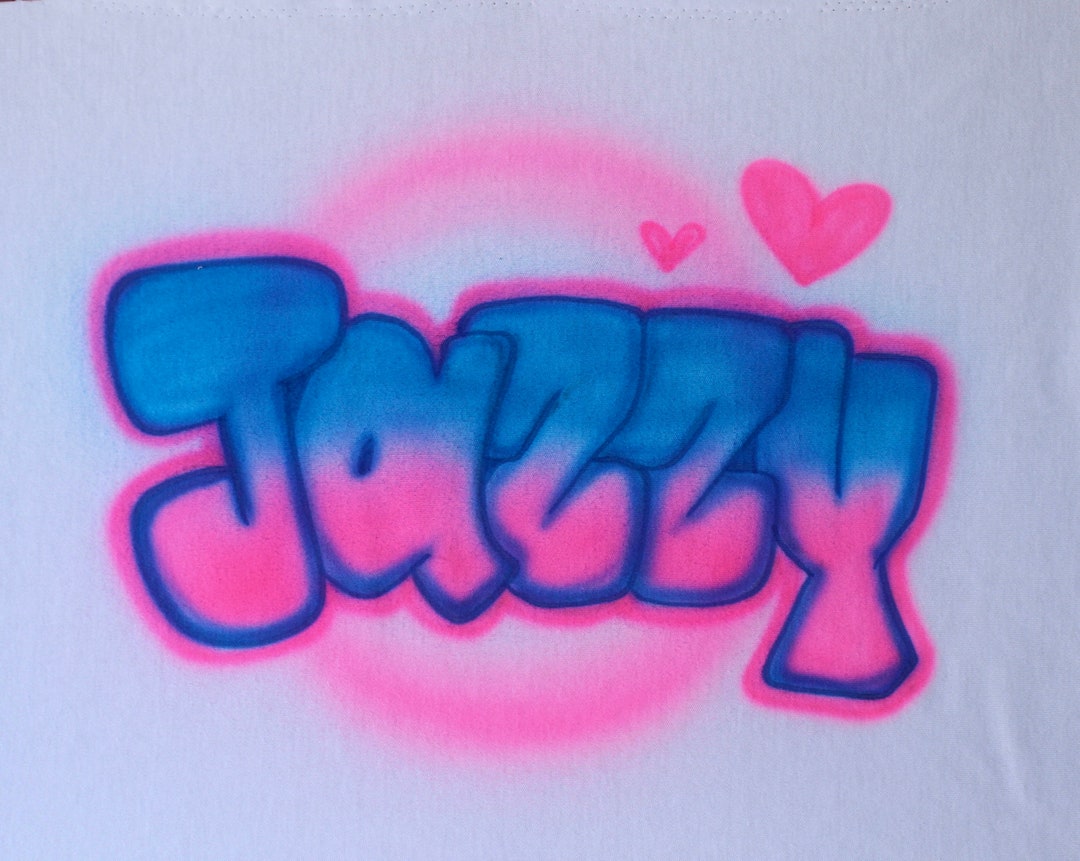 Custom Airbrushed Name Personalized Shirt Jazzy Birthday Gift Bubble ...