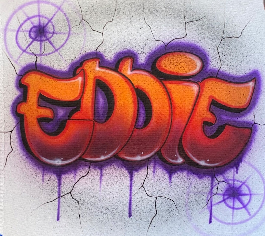 Eddie Airbrush Name-airbrushed T-shirt Design Personalized Birthday ...