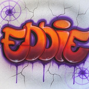 Eddie Airbrush Name-airbrushed T-shirt Design Personalized Birthday ...
