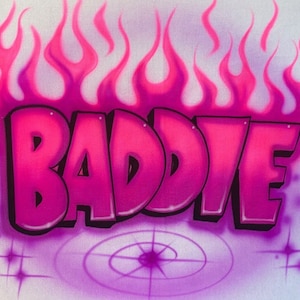 Baddie Airbrush Name-airbrushed T-shirt Design Personalized Birthday ...