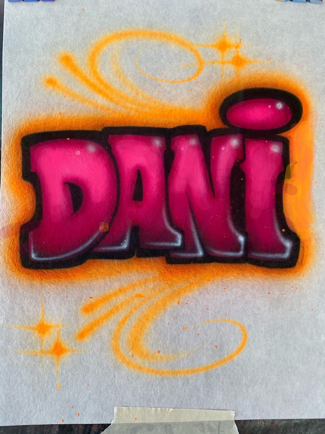 Dani Airbrush Name-airbrushed T-shirt Design Personalized Birthday Gift ...