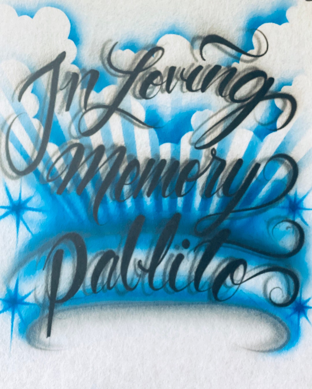 RIP Airbrush Name-airbrushed T-shirt Design Personalized R.I.P. in ...