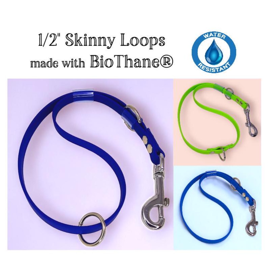 1/2" Biothane® Loops, 3 Styles Available (floating O-ring, Fixed D-ring ...