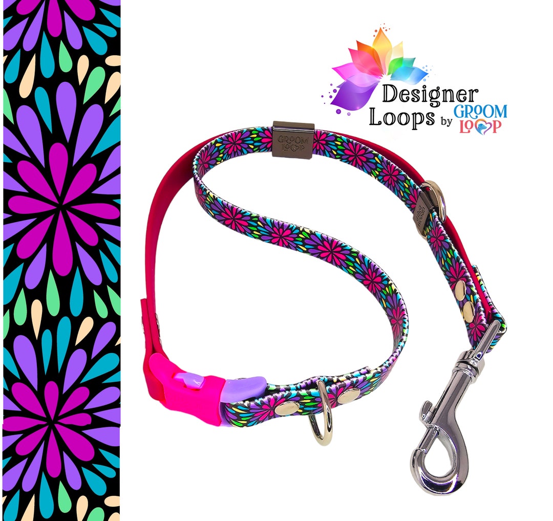 Flower Splash Biothane® Grooming Loop With a 5/8" Side Quick Release ...