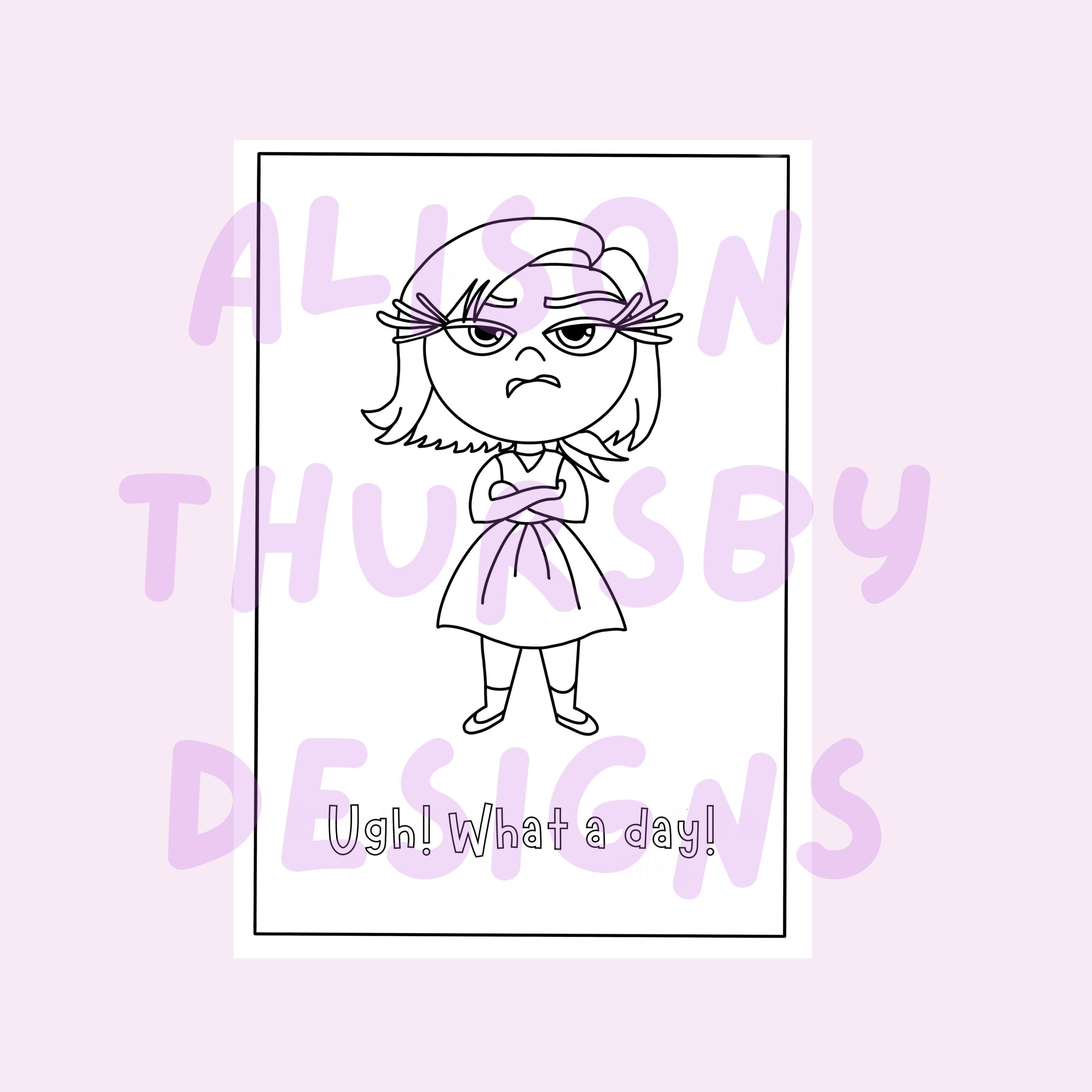 Inside Out 'disgust' Printable Colouring Page. Alison Thursby Designs ...