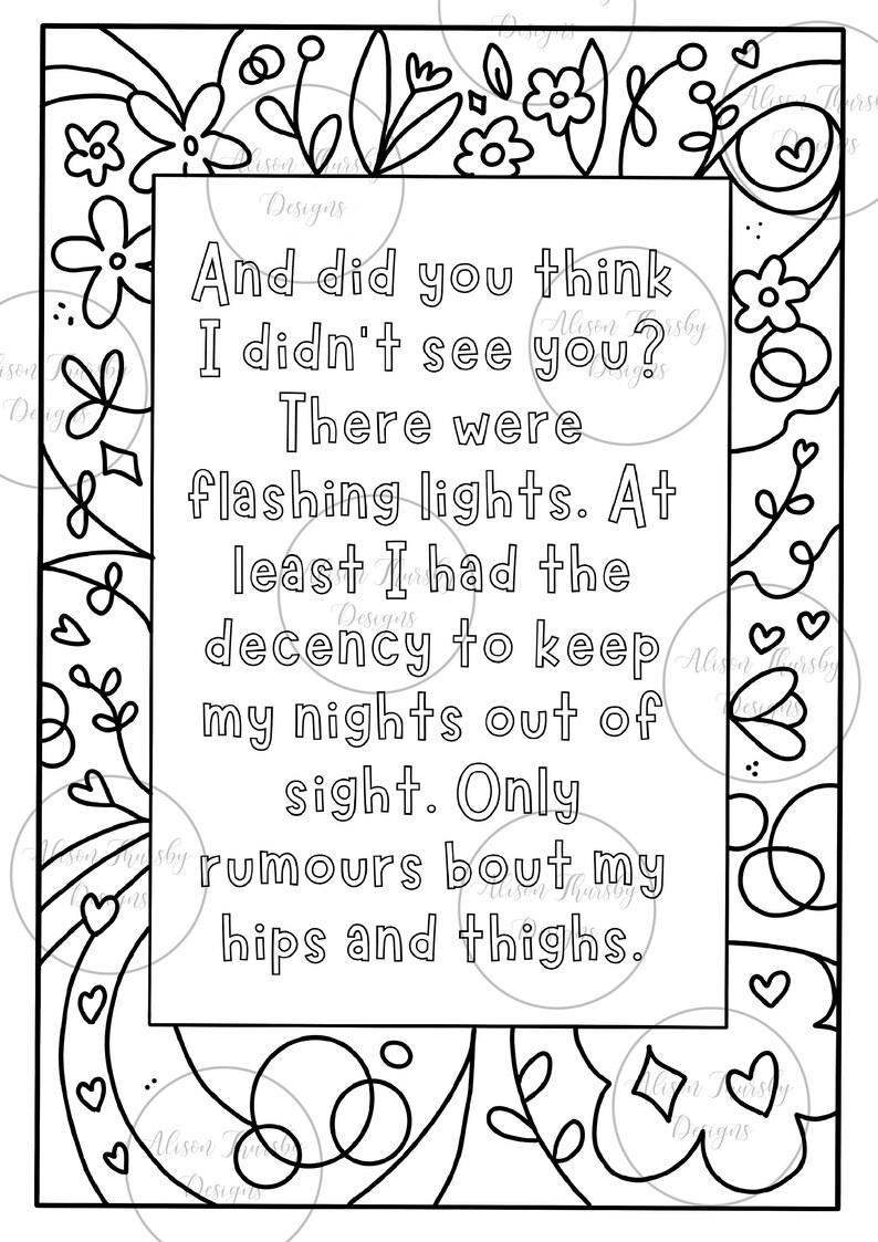 Taylor Swift is It Over Now Printable Colouring Page. Alison Thursby ...