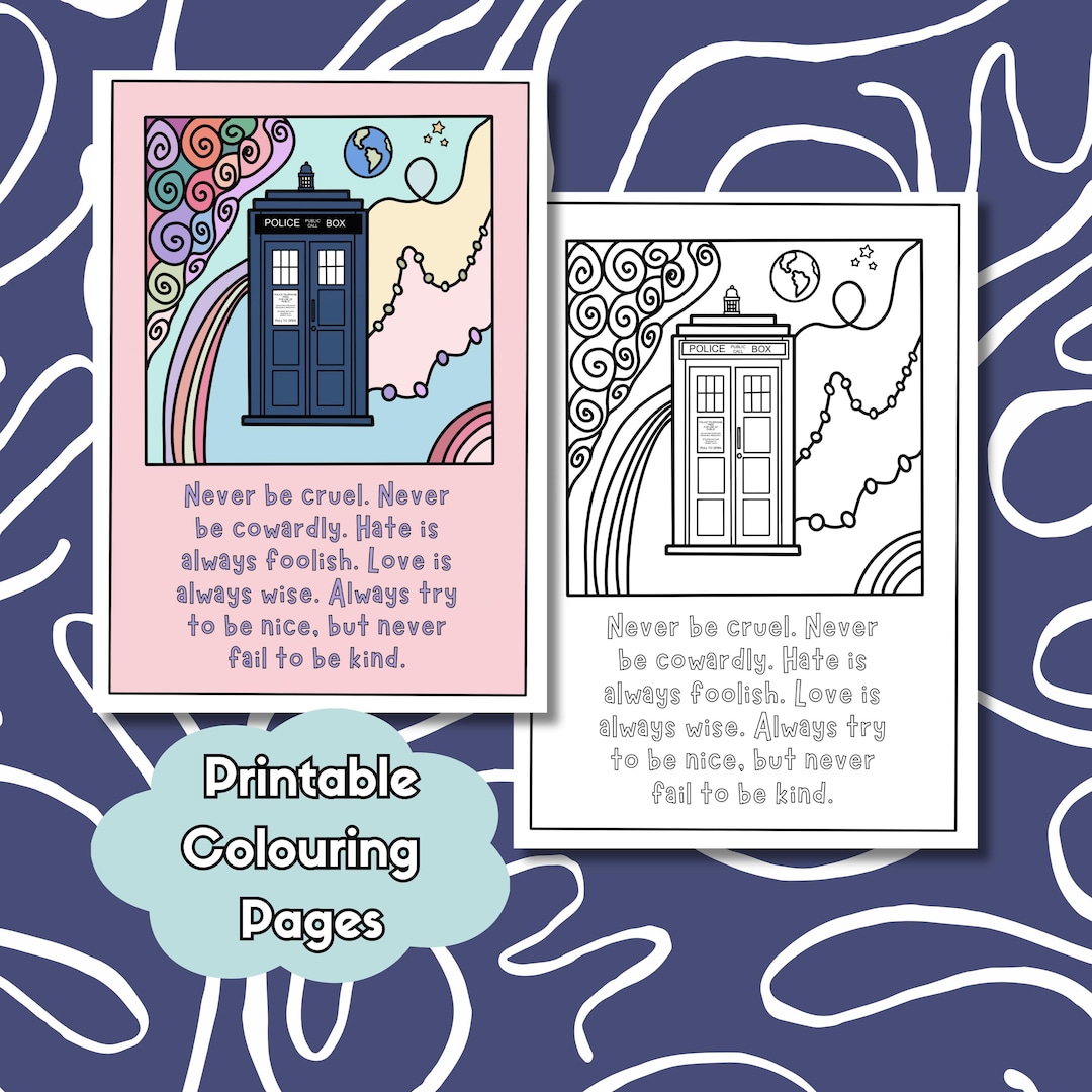 Doctor Who Printable Colouring Page. Alison Thursby Designs - Easy ...