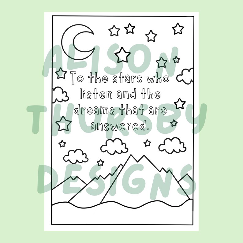 ACOTAR 'the Stars' Printable Colouring Page. Alison Thursby Designs ...