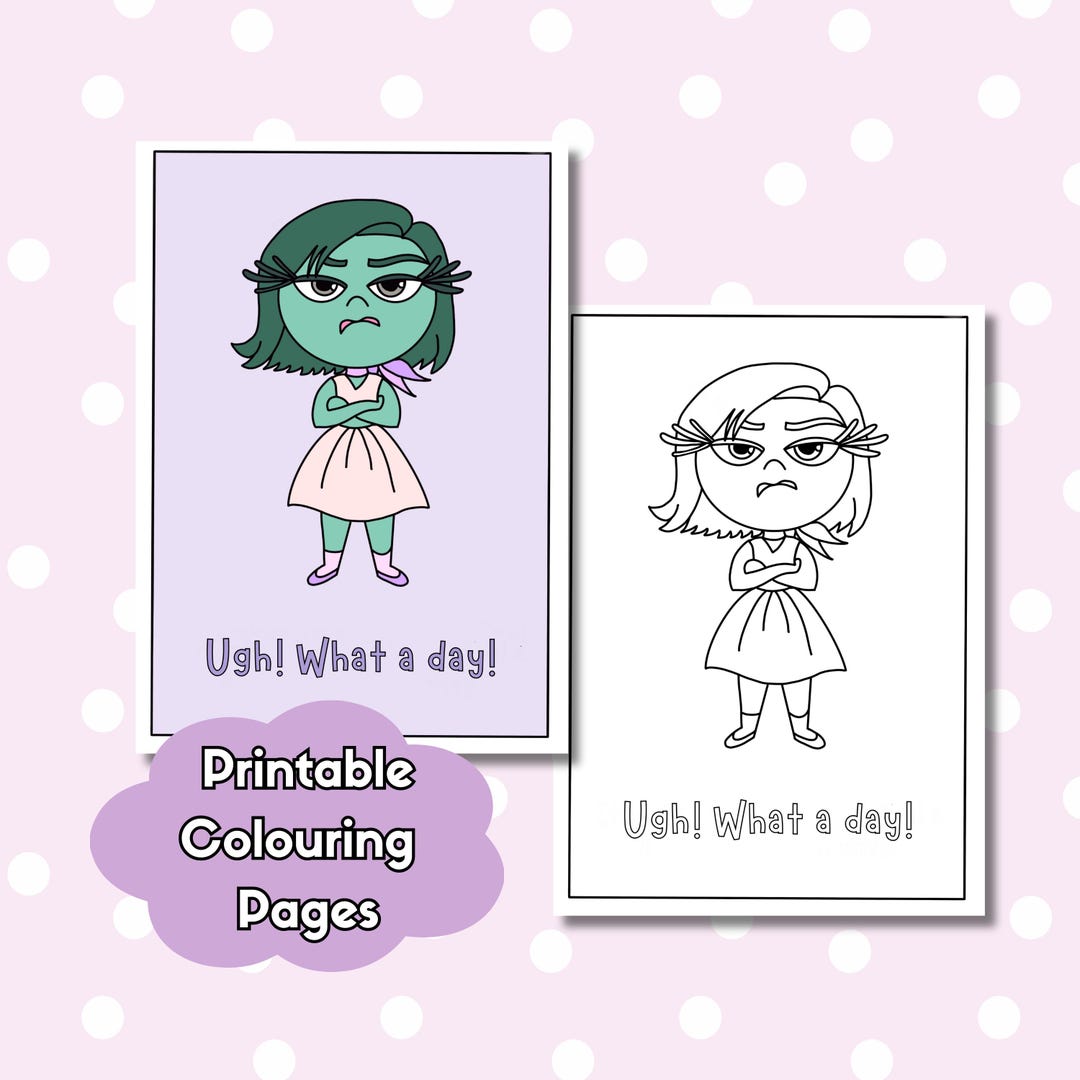 Inside Out 'disgust' Printable Colouring Page. Alison Thursby Designs ...