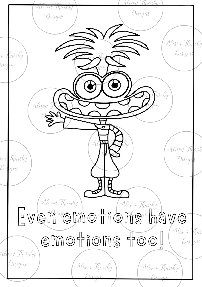 Inside Out 2 Anxiety Printing Colouring Page. Alison Thursby Designs ...