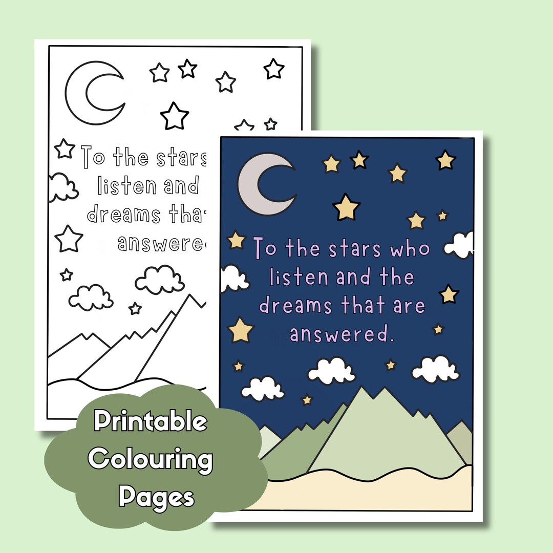 ACOTAR 'the Stars' Printable Colouring Page. Alison Thursby Designs ...