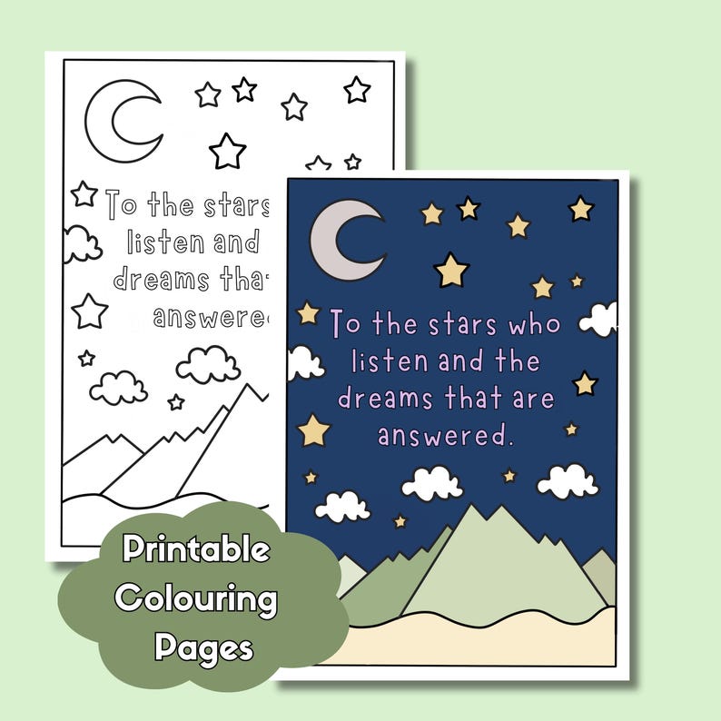 ACOTAR 'the Stars' Printable Colouring Page. Alison Thursby Designs ...