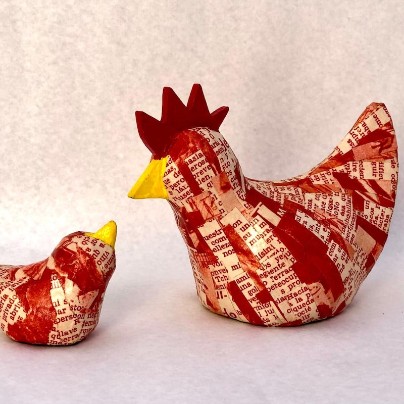 Paper Mache Chickens - Etsy