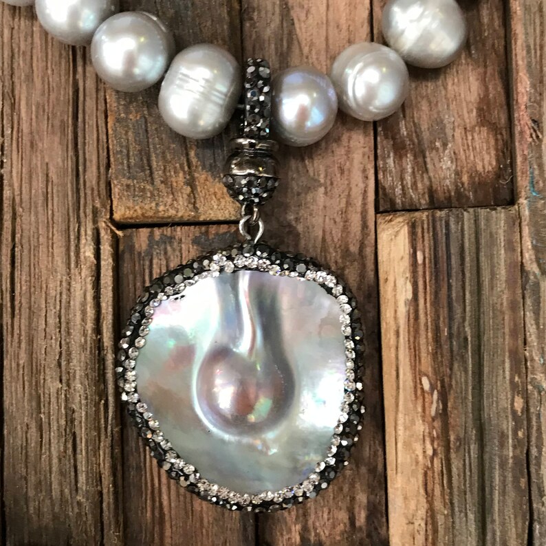 11mm Silver Ringed Pearls With 37mm X 35mm Blister Pearl With - Etsy