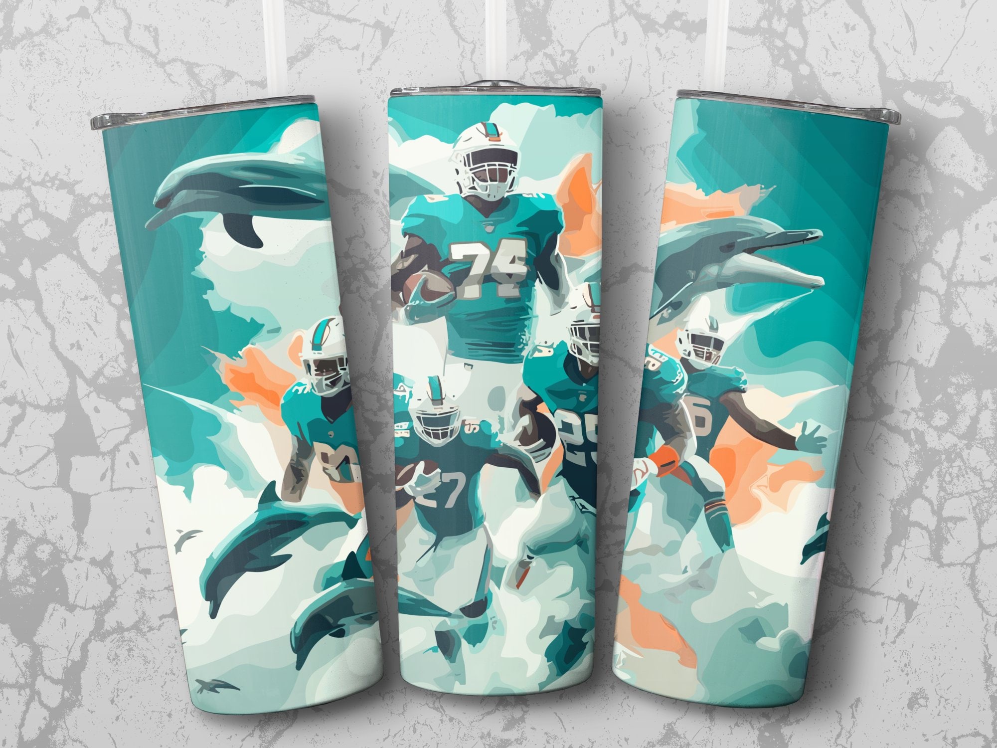 Miami Sports Football Team Art Tumbler, Digital Download Artwork, NFL ...
