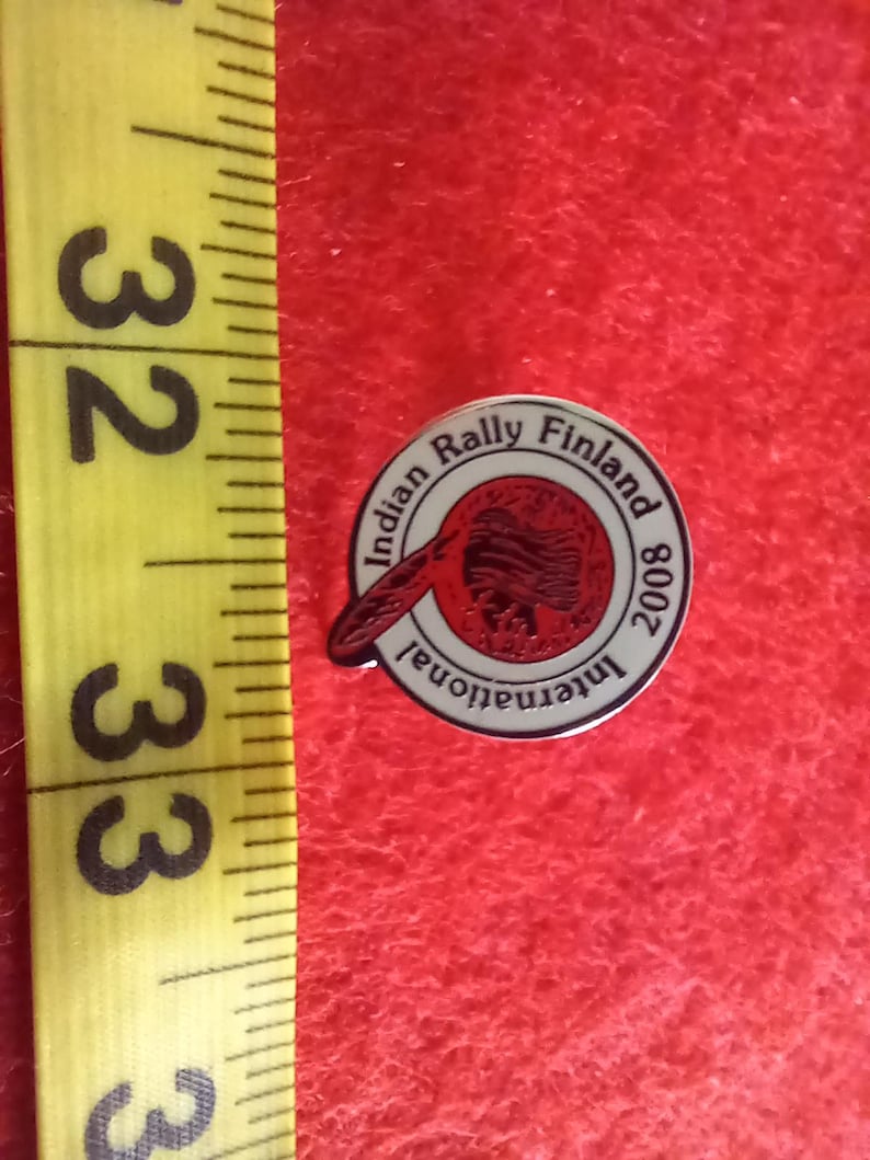 Indian Motorcycle Metal Enamel Badge Vintage Indian RALLY BADGE FINLAND ...