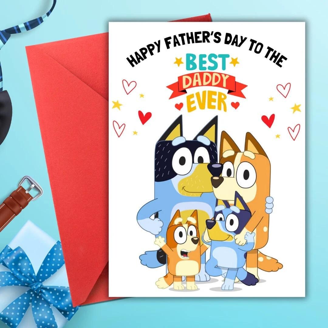 Bluey Father’s Day Card - Bluey Fathersday Card, Bluey Fathers Day Card ...