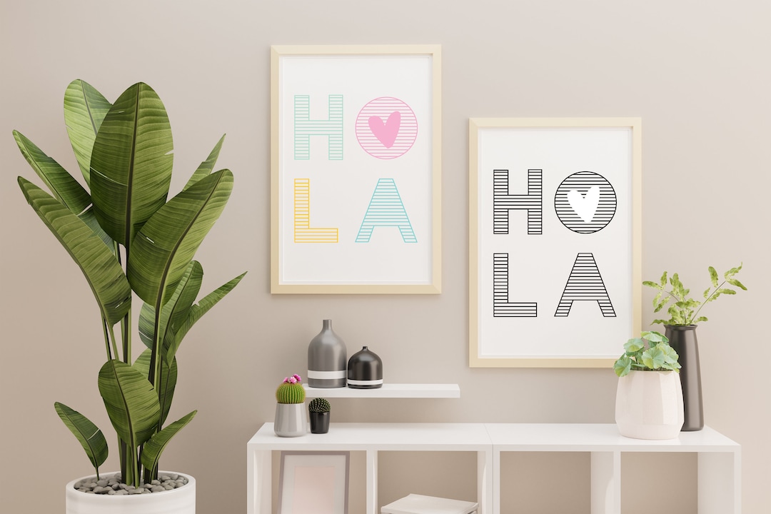 Hola Art Print, Print at Home Art, Printable, Downloadable, Spanish ...