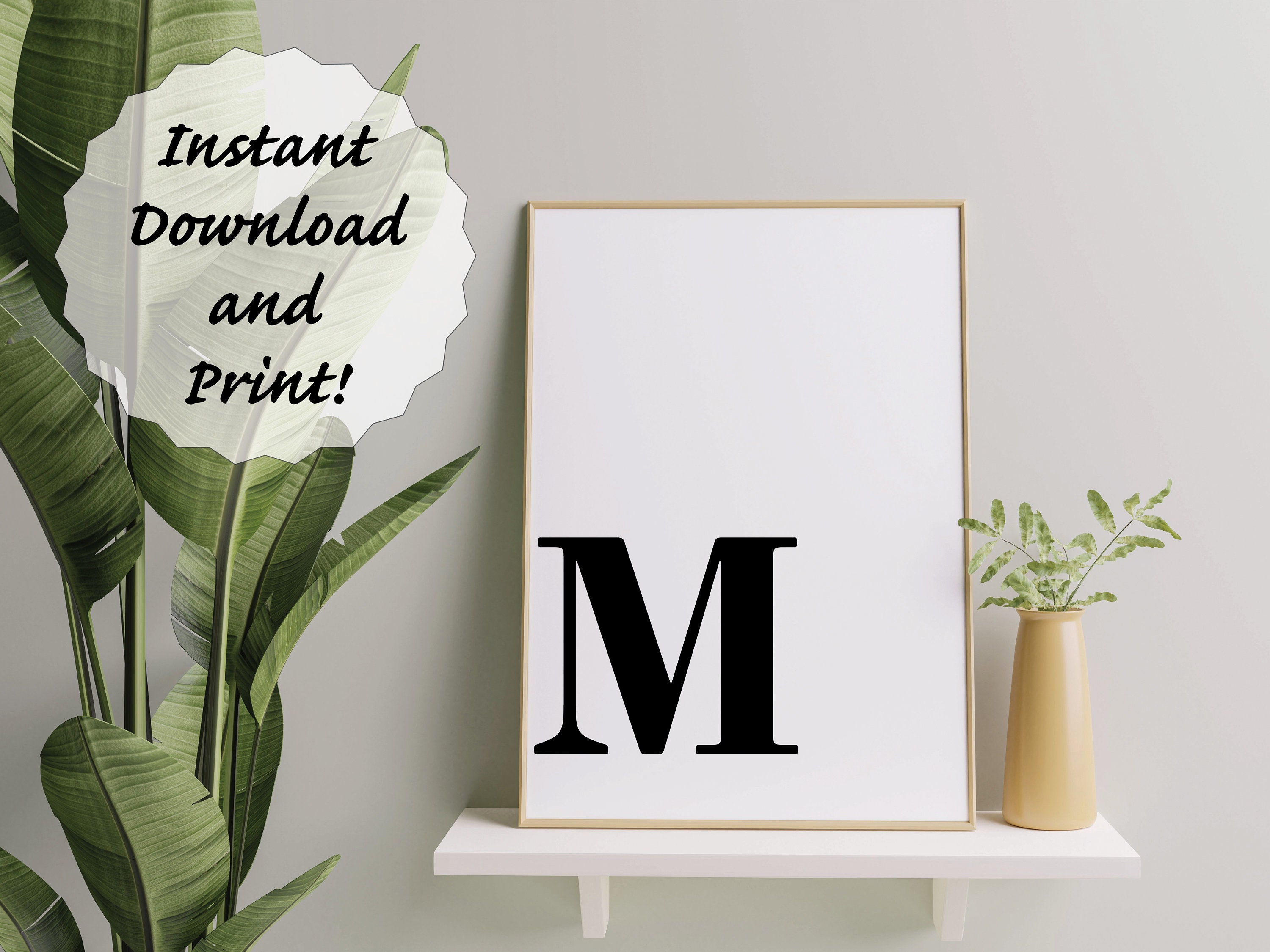 Alphabet A-Z, Printable Poster Art, Upper Case, Black Letter and White ...
