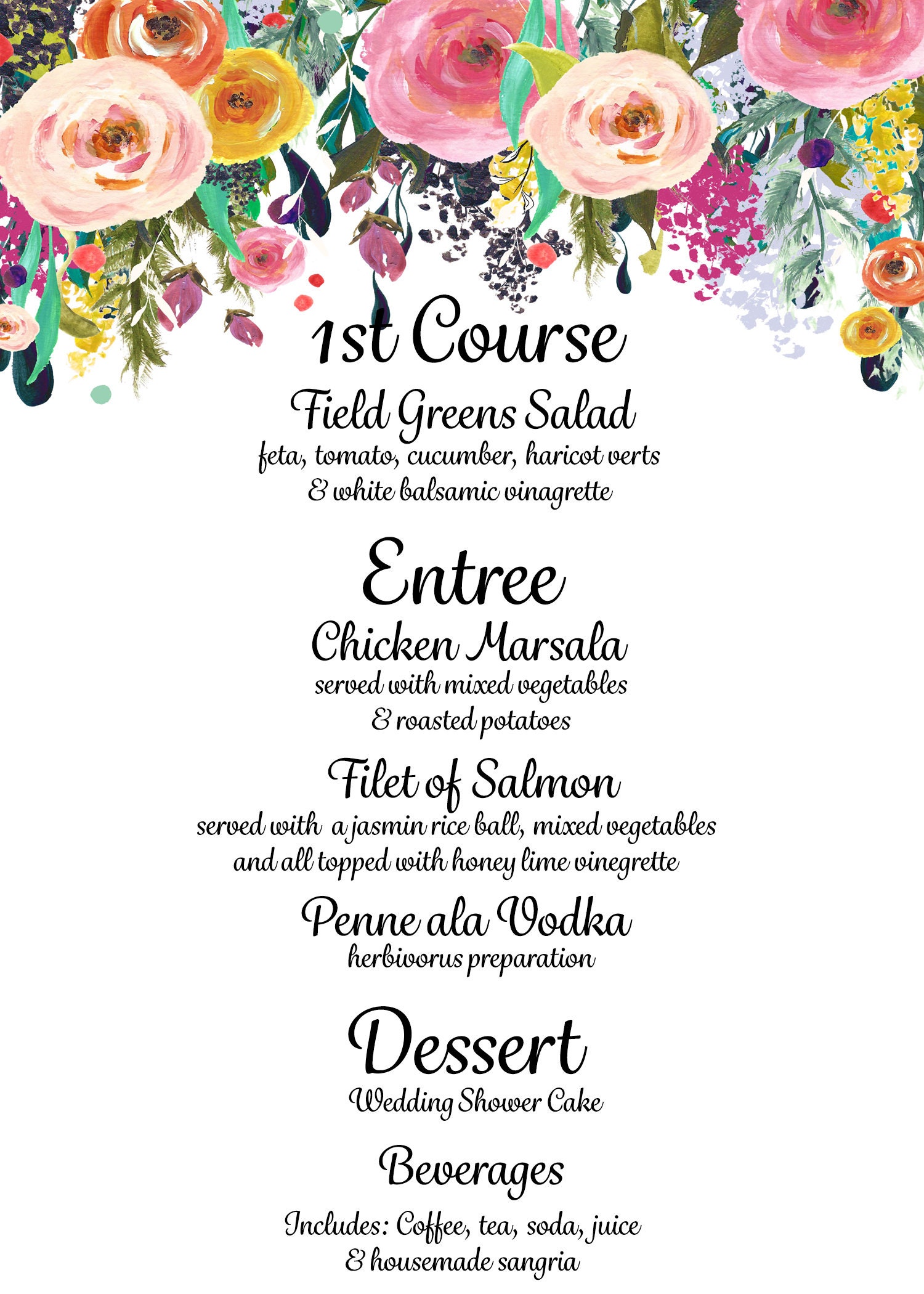 Menu - Etsy