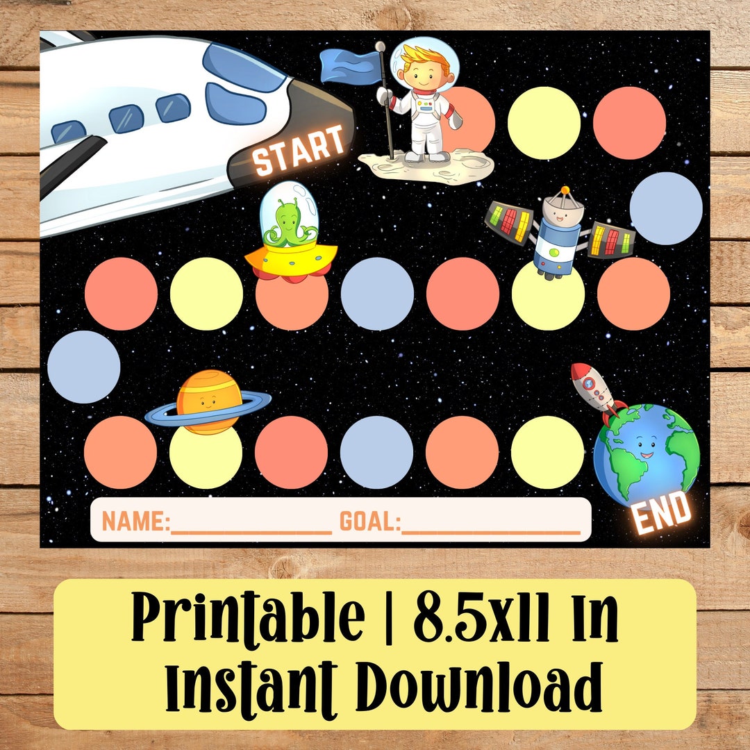 Astronaut Reward Chart for Kids Behavior Chart Printable Chore Chart ...