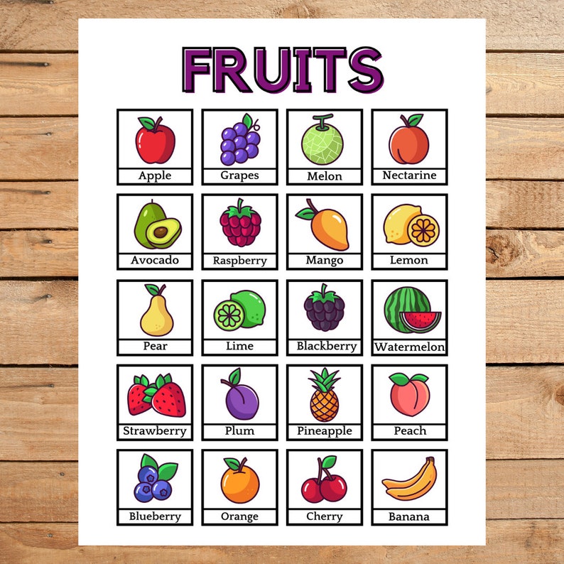 Printable Fruit PECS Instant Download Picture - Etsy
