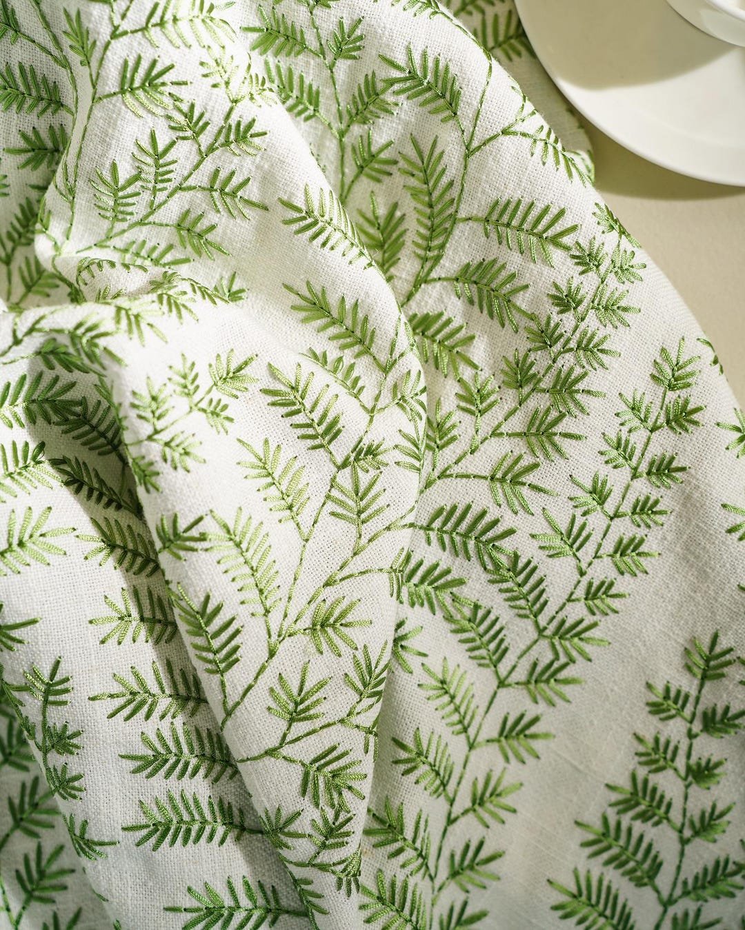 Botanica Elda - Linen Blend Embroidered Fabric by the Yard - Etsy