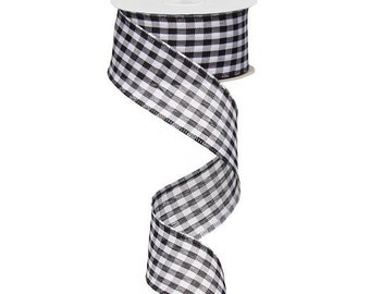 Black Gingham Ribbon | Etsy