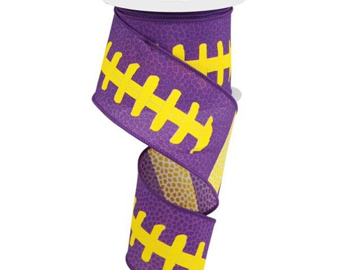 LSU Wired Ribbon Purple and Yellow Ricrac Ribbon Wired - Etsy