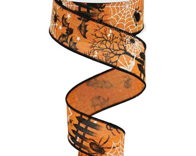 1.5 Scary Halloween Ribbon RGA180920 Wired Canvas | Etsy