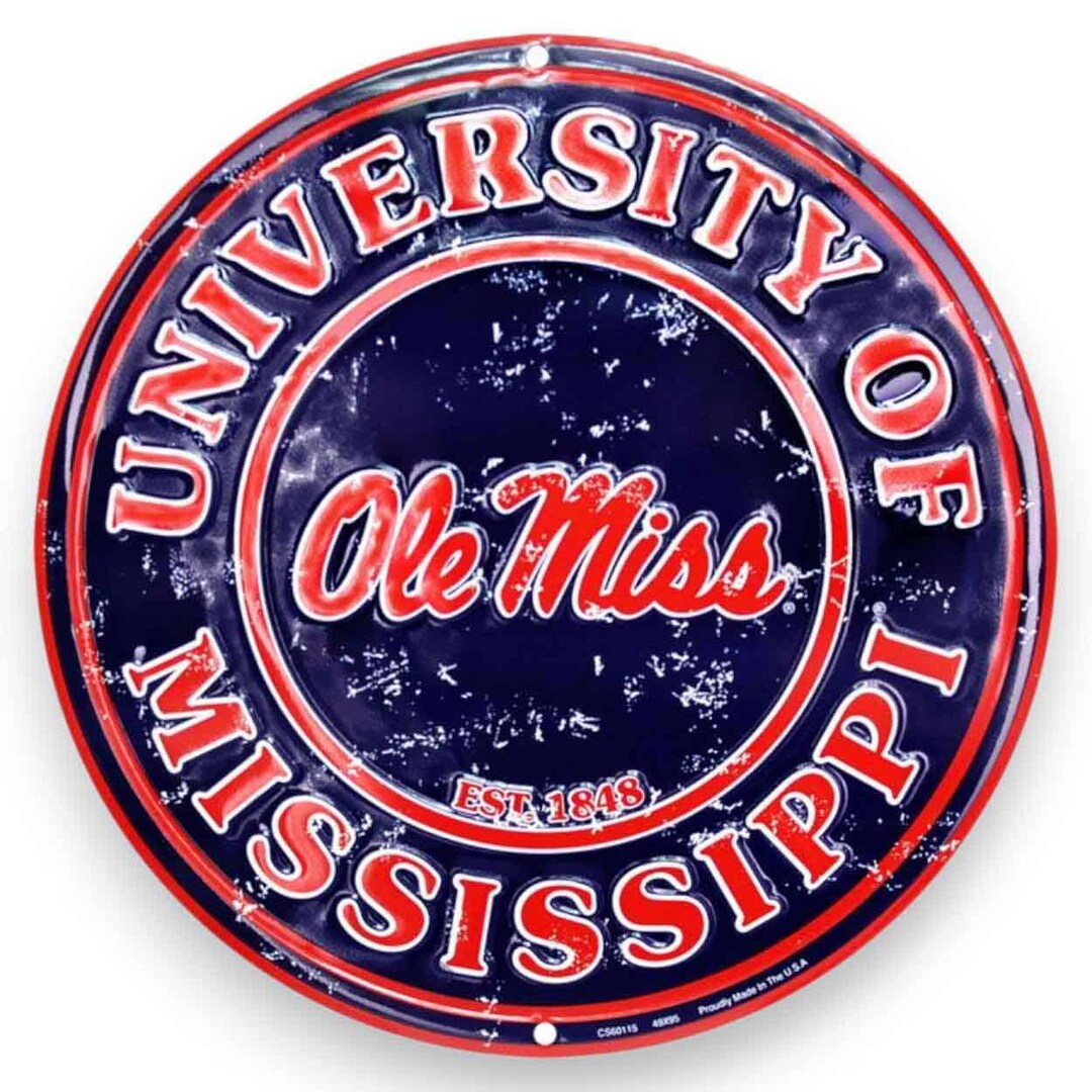 Ole Miss Round Metal Sign - Officially Licensed Product W/hologram - Etsy