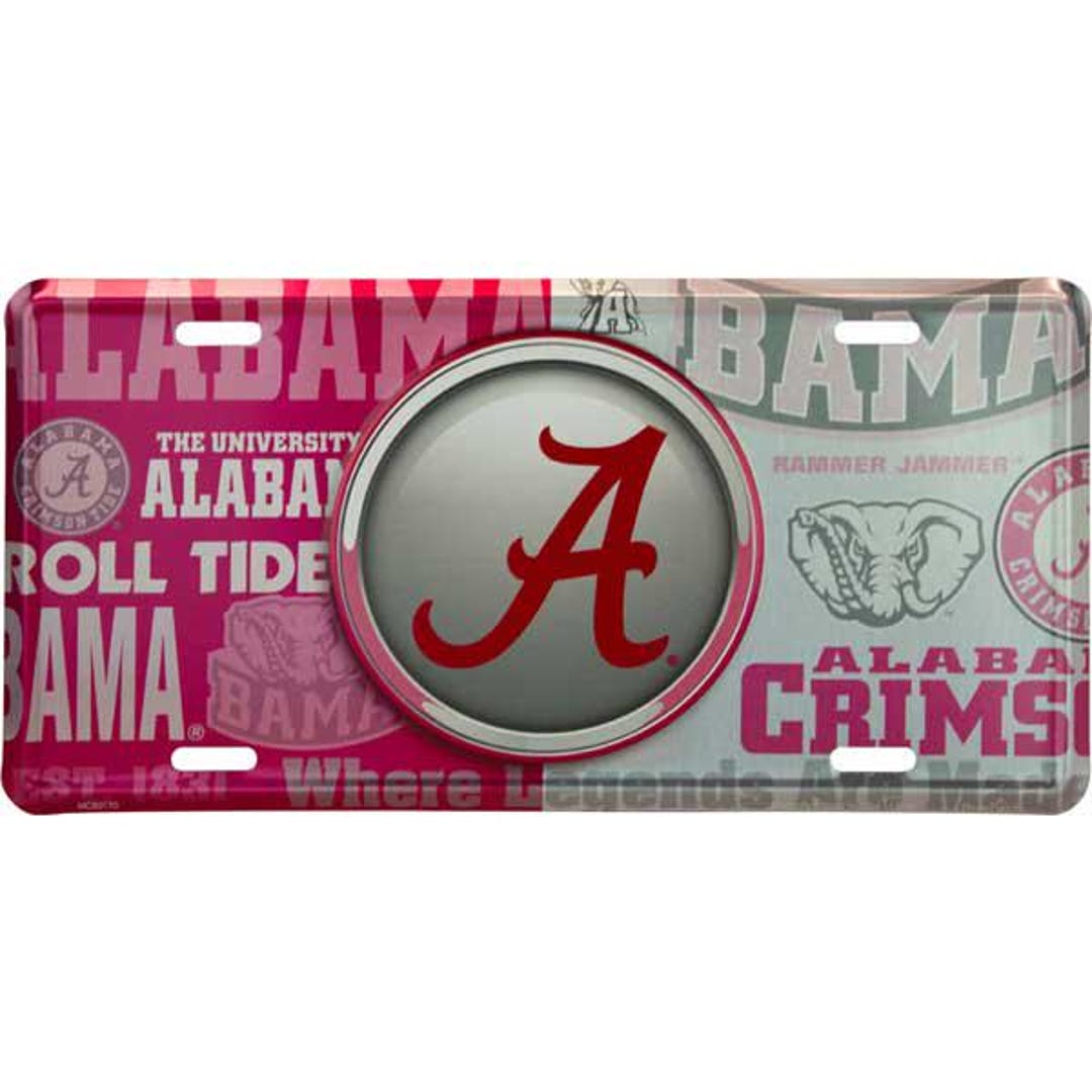 Alabama Bullseye License Plate Officially Licensed Product W/attached ...