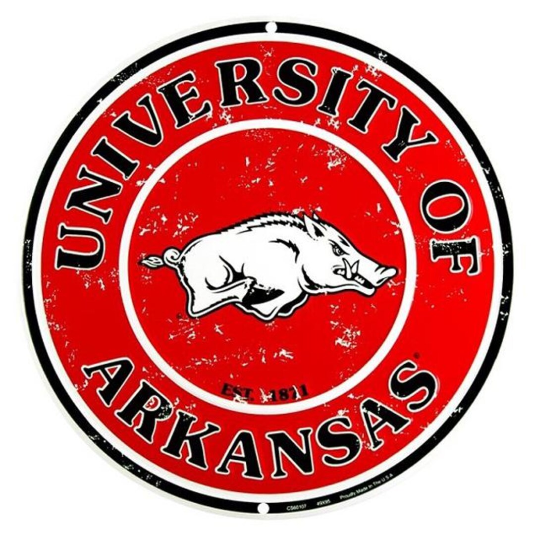 Arkansas Razorback Sign - Round Metal - Officially Licensed Product W ...