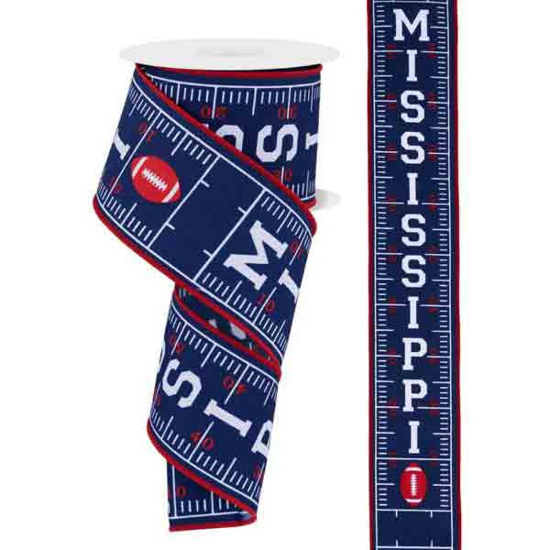 2.5x10yds Ole Miss Football Field Ribbon RGF1108 Wired, 10 Yards - Etsy